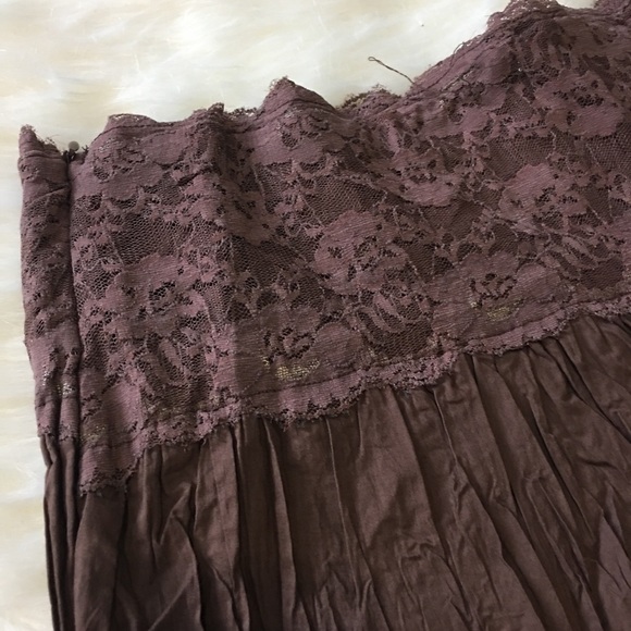 Skirts | Elastic Waist Brown Ruffles Midi Skirt Nwt | Poshmark